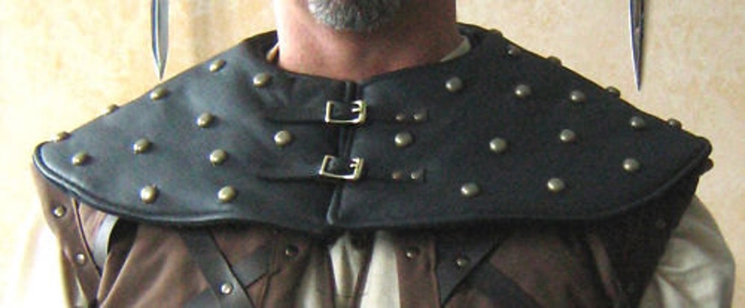 Medieval Armor Leather Padded Collar With Studs - Etsy