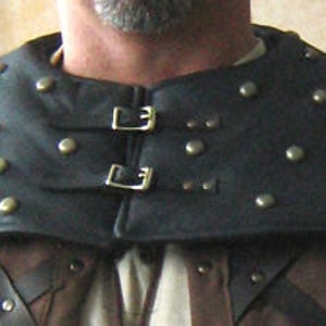Medieval Armor Leather Padded Collar With Studs - Etsy