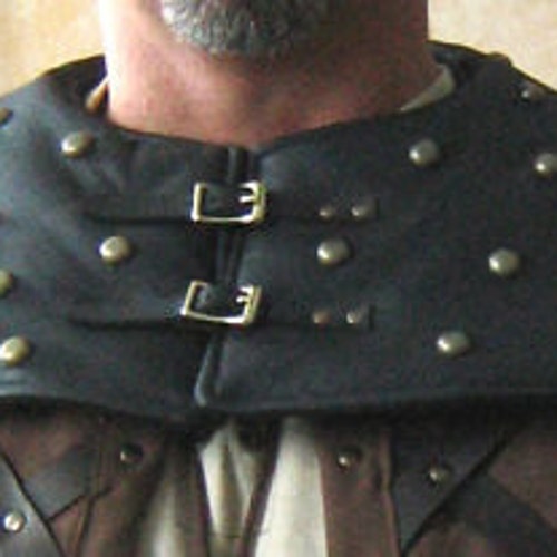 Medieval Armor Leather Padded Collar With Studs - Etsy