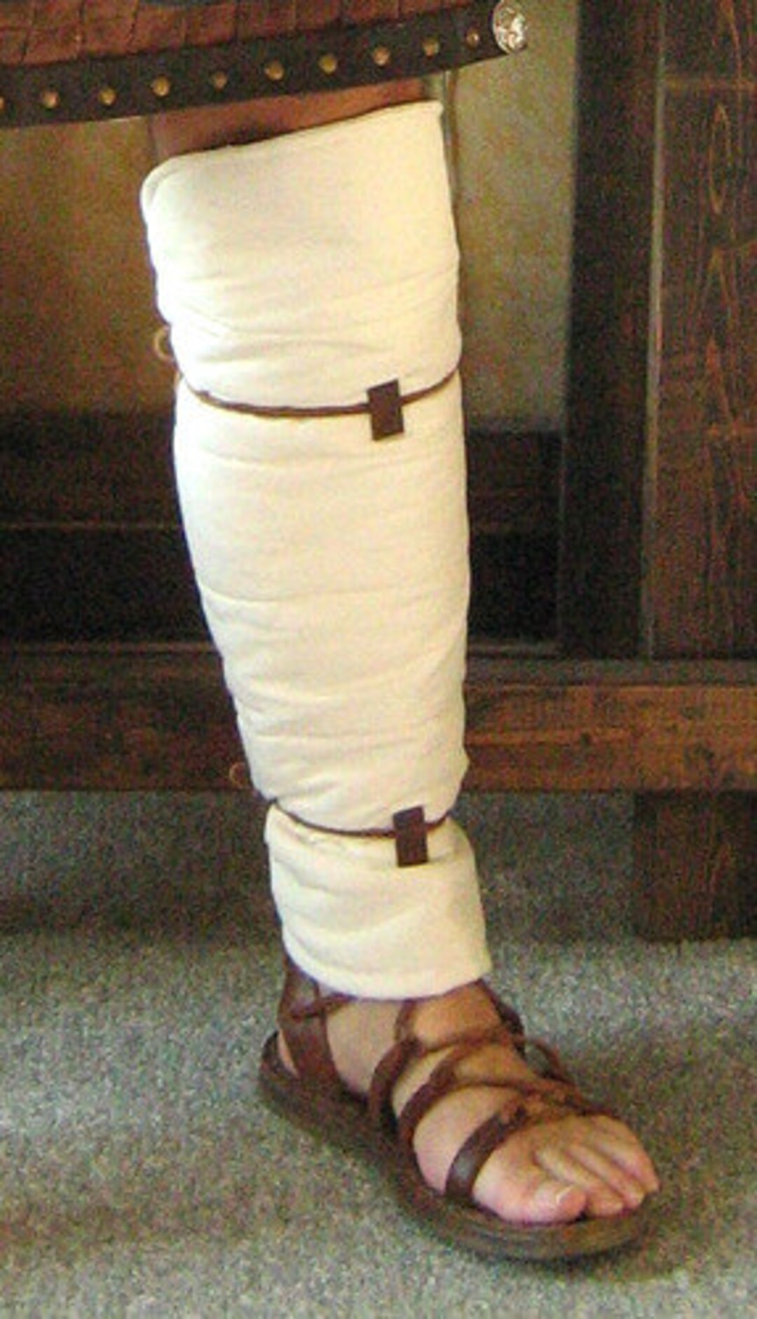 LARP Padded Leg Protectors Medieval Gladiator Roman Armor Leg Shin ...