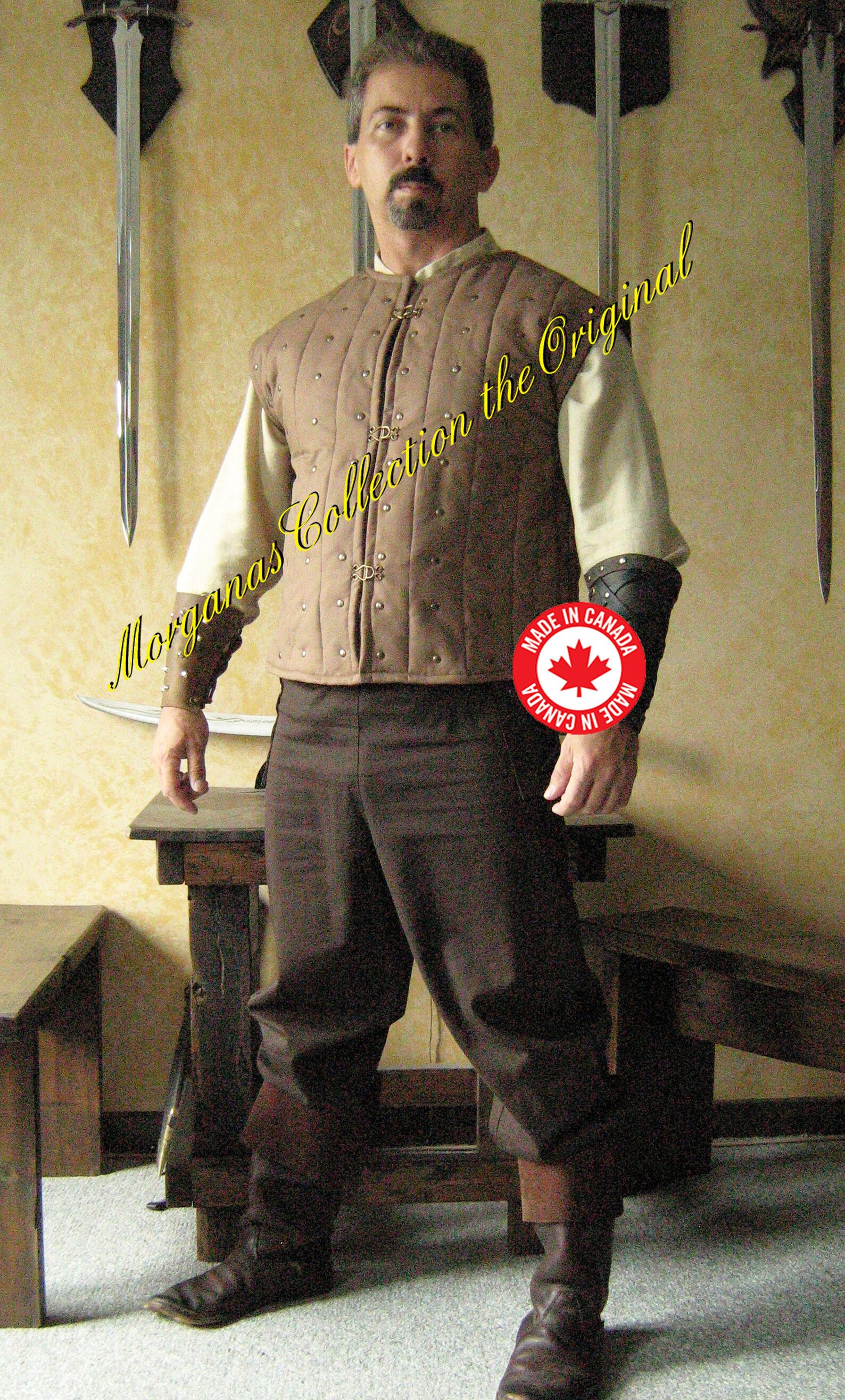 Robin Hood Style Medieval Padded Armor Short Sleeveless Jacket - Etsy