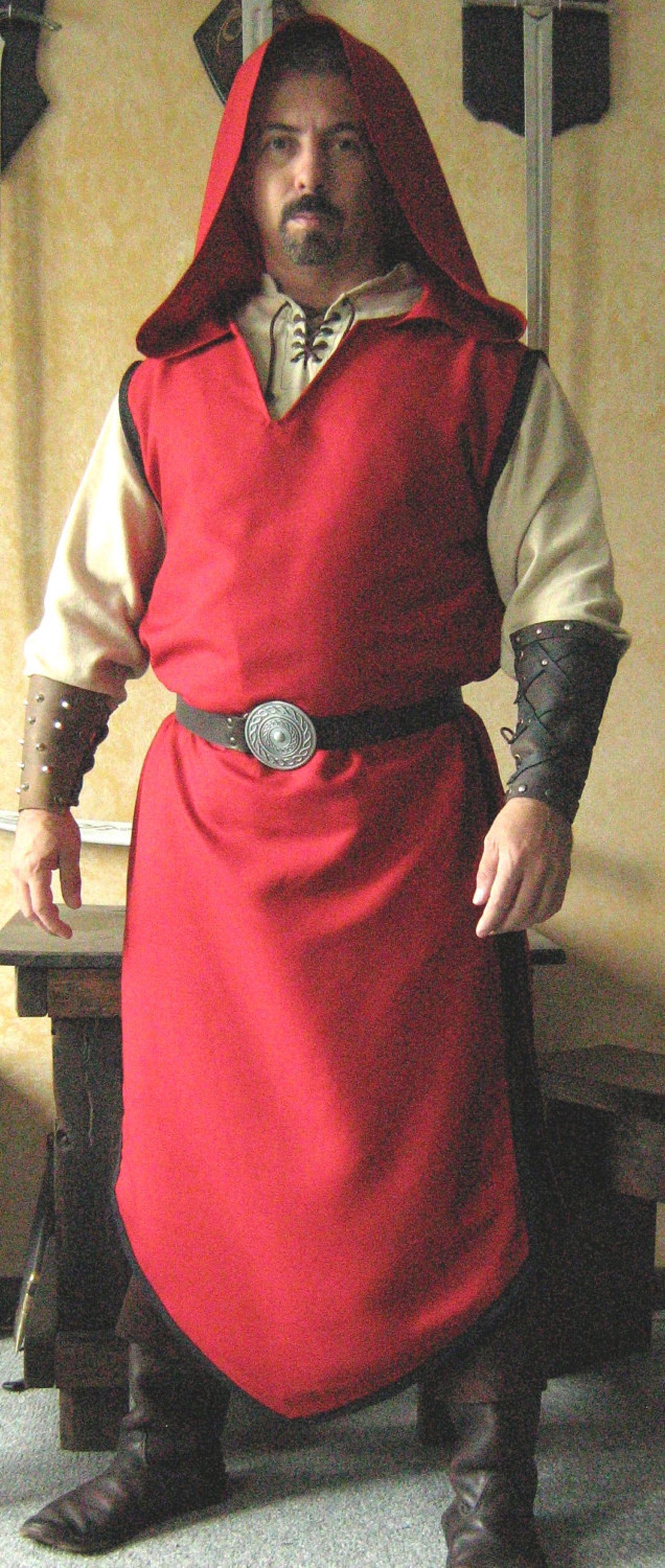 Medieval Celtic Viking Wizard Hooded Surcoat | Etsy