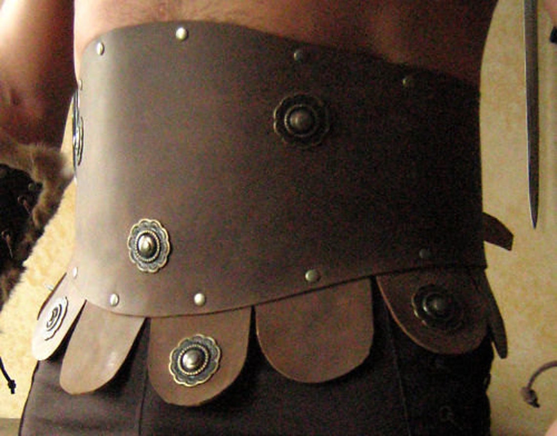 Medieval Spartacus Crixus Gladiator Large Leather Belt Armor - Etsy