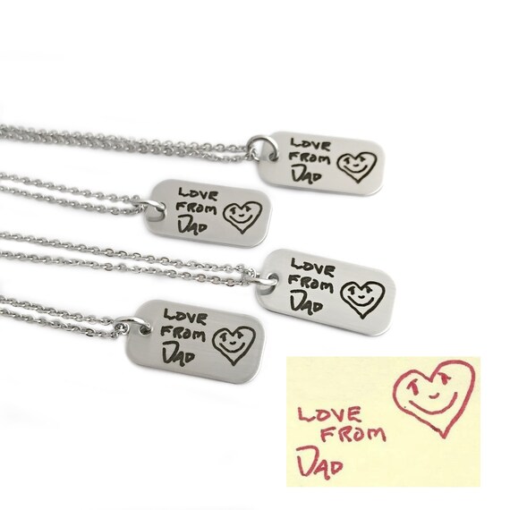 Personalized Handwriting Necklace Rectangle Handwritten Note - Etsy