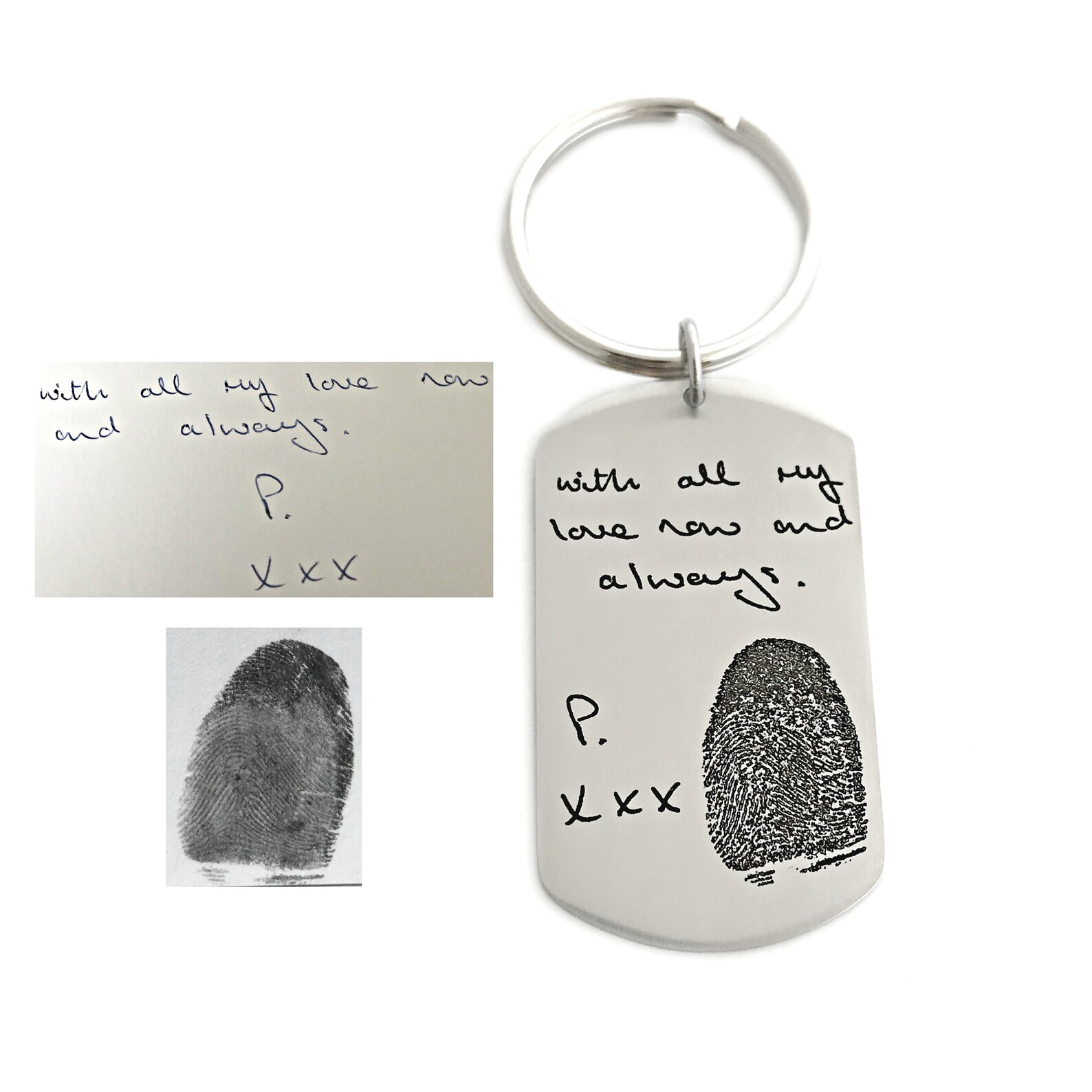 Fingerprint Handwriting Keychain Handwriting Keychain - Etsy