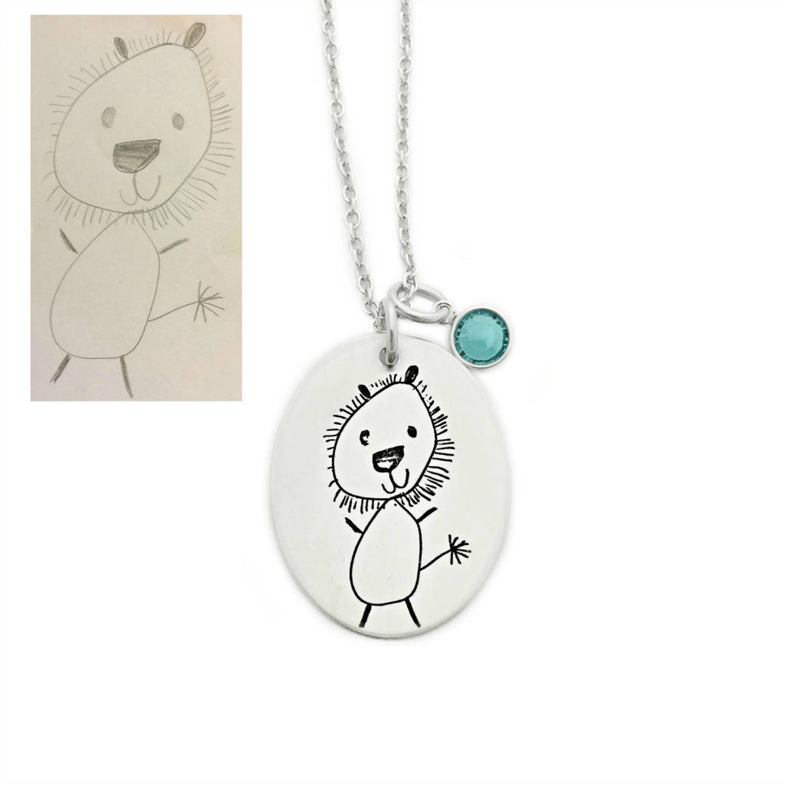 Child's Artwork Jewelry Children's Drawing Necklace - Etsy