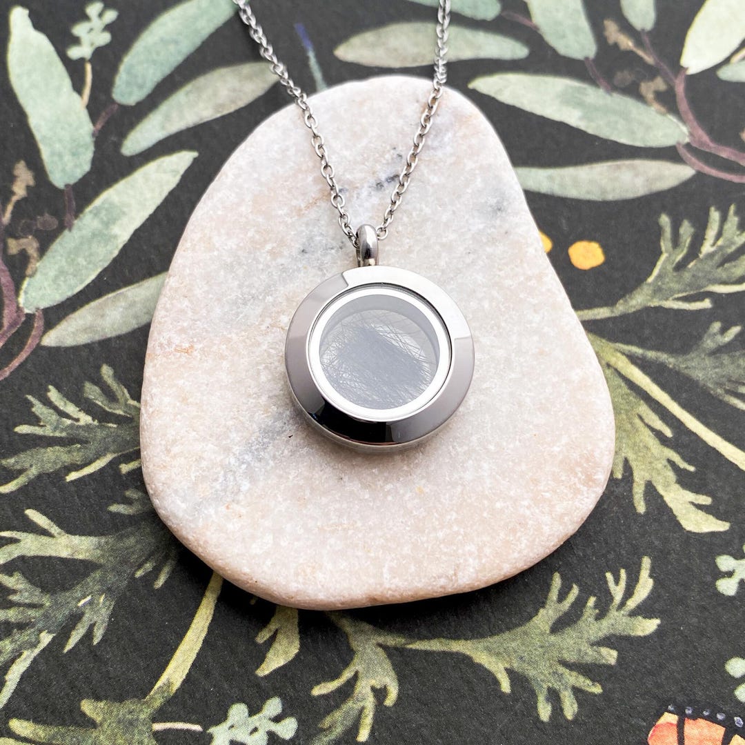 Pet Fur Locket - Dog Cat Memorial Necklace Glass Locket - Lock of Hair ...