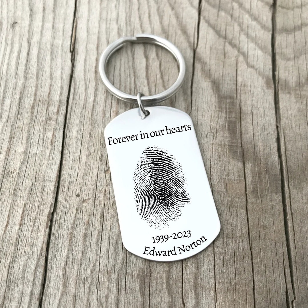 Personalized Thumbprint Memorial Keychain Forever in Our - Etsy