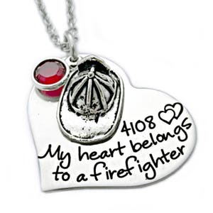 Personalized My Heart Belongs to a Firefighter Engraved Steel Heart ...