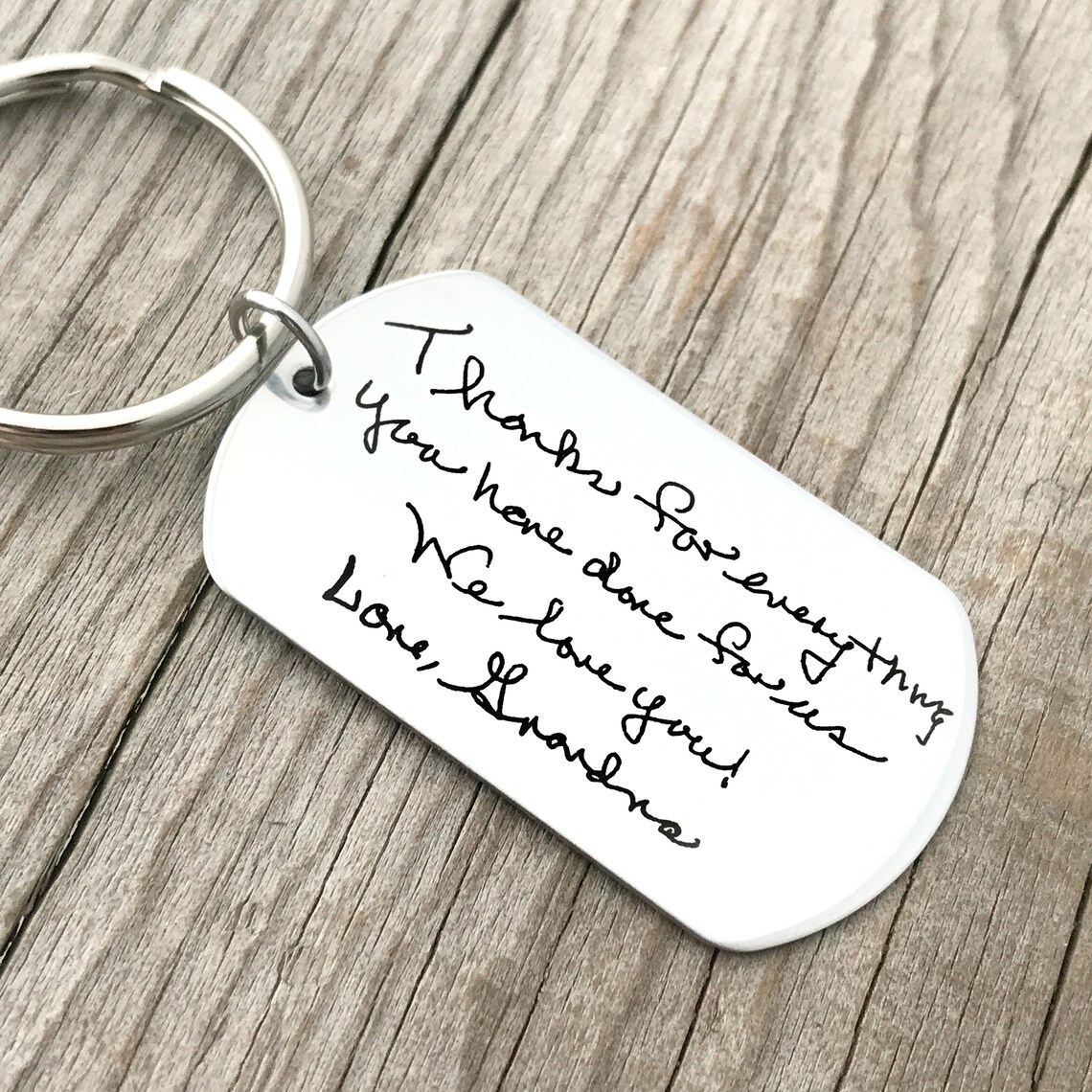 Handwriting Keychain Handwritten Note Keepsake Actual | Etsy