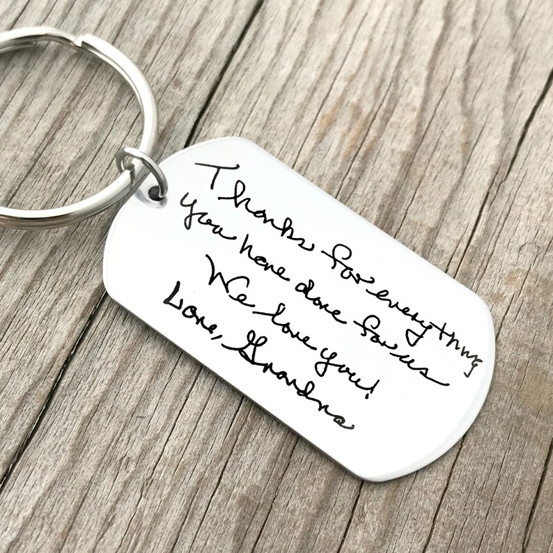 Handwriting Keychain - Handwritten Note Keepsake - Actual Signature ...