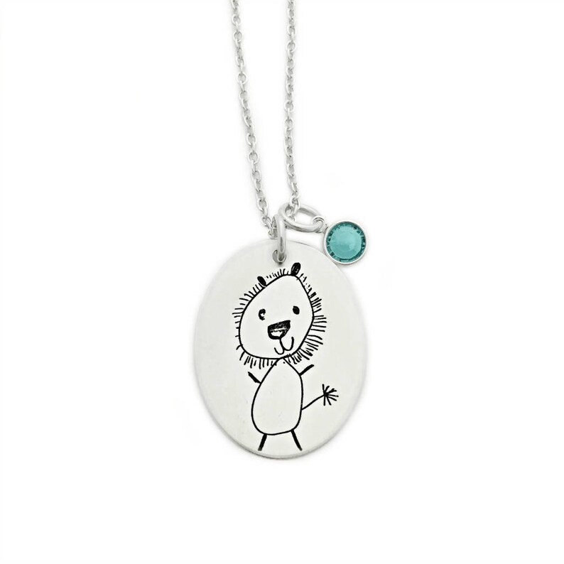 Child's Artwork Jewelry Children's Drawing Necklace | Etsy