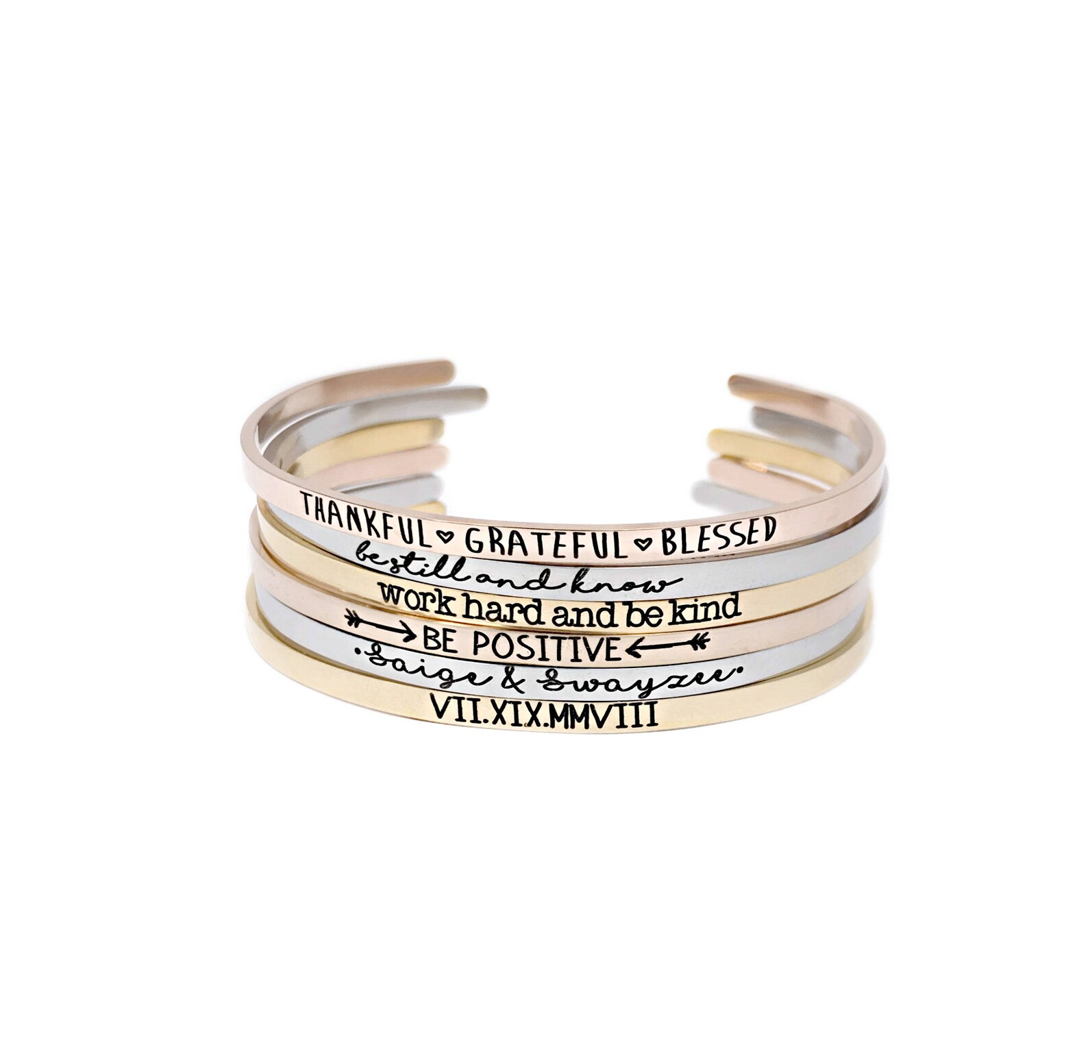 Personalized Cuff Bracelet Inspirational Bangle Bracelets - Etsy