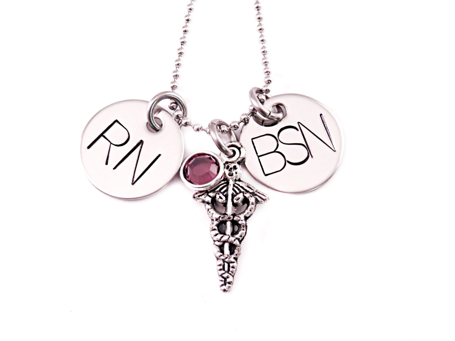 Personalized Nurse Necklace RN BSN Engraved Stainless | Etsy