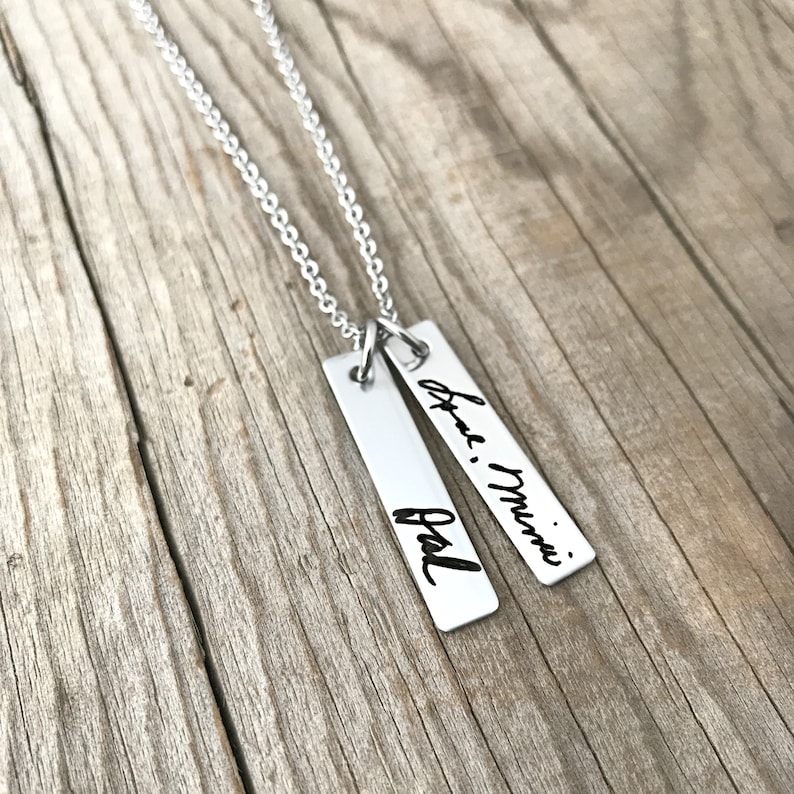 Handwritten Vertical Bar Signature Jewelry Custom - Etsy