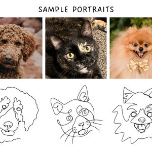 Printable Custom One Line Pet Portrait Drawing - Pet Loss Memorial Gift ...