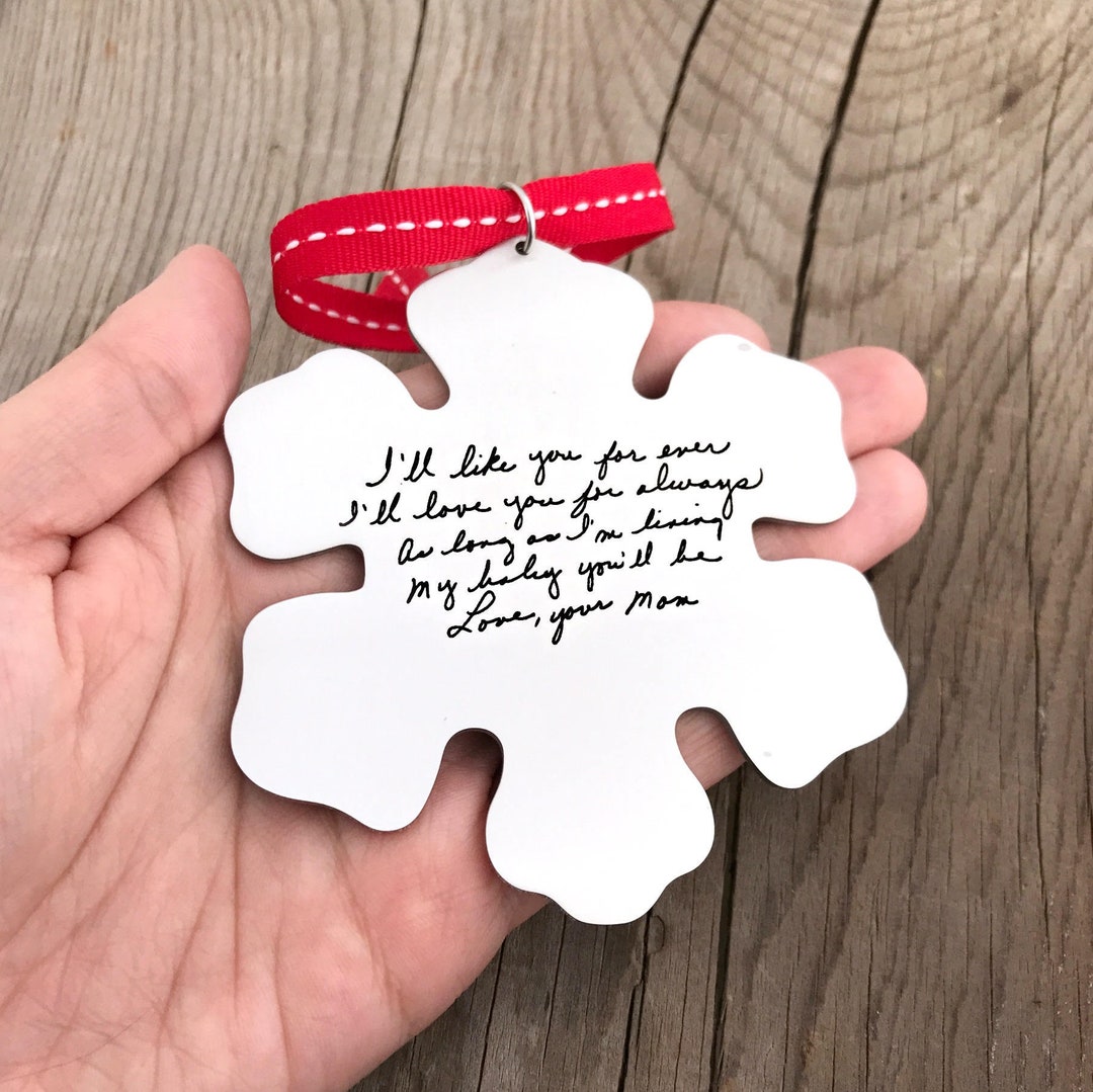 Snowflake Handwriting Ornament - Engraved With Your Actual Handwriting ...