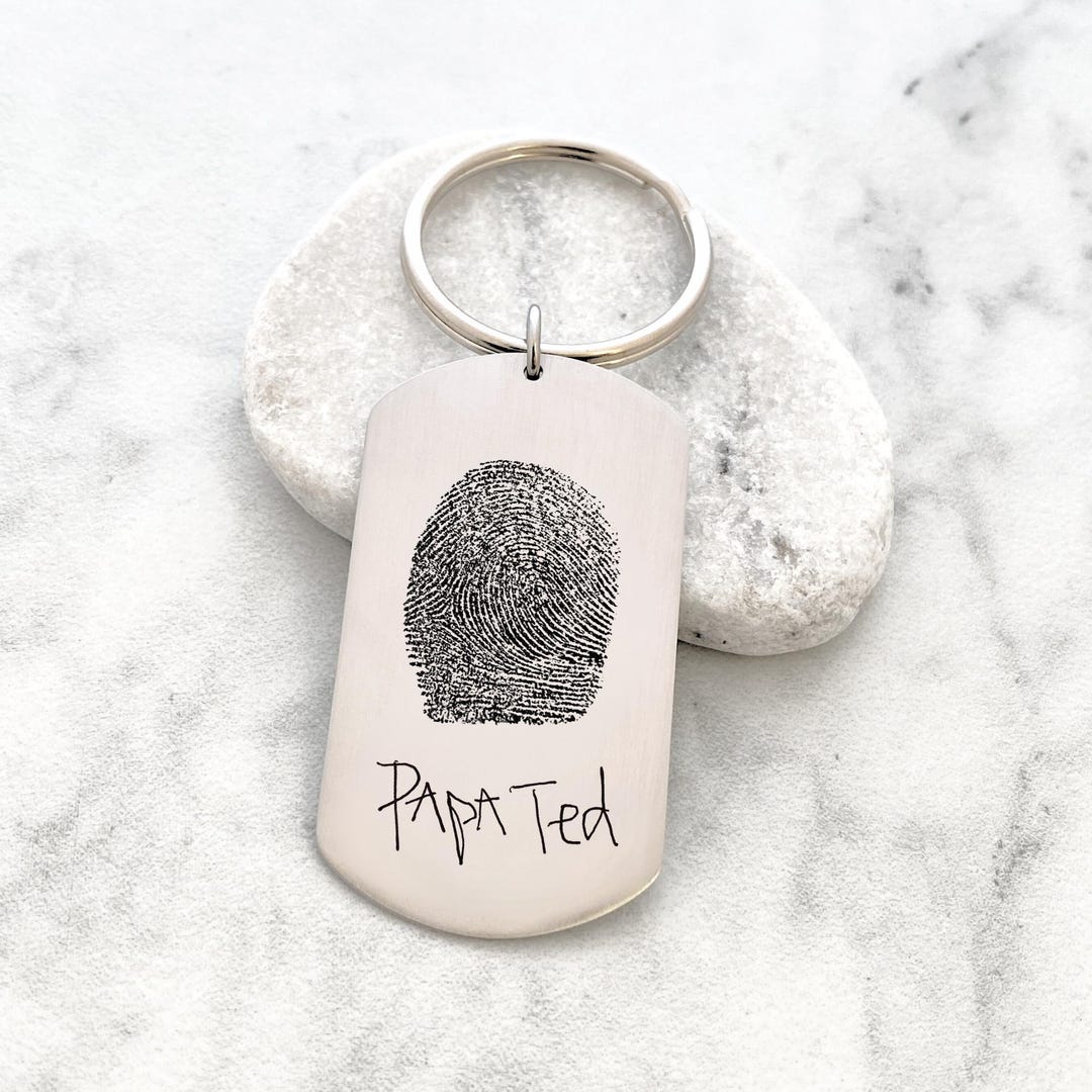 Fingerprint Handwriting Keychain - Handwriting Keychain - Handwritten ...