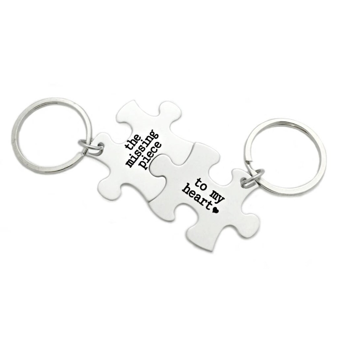 Puzzle Piece Key Chain the Missing Piece to My Heart Set of 2 Couple ...