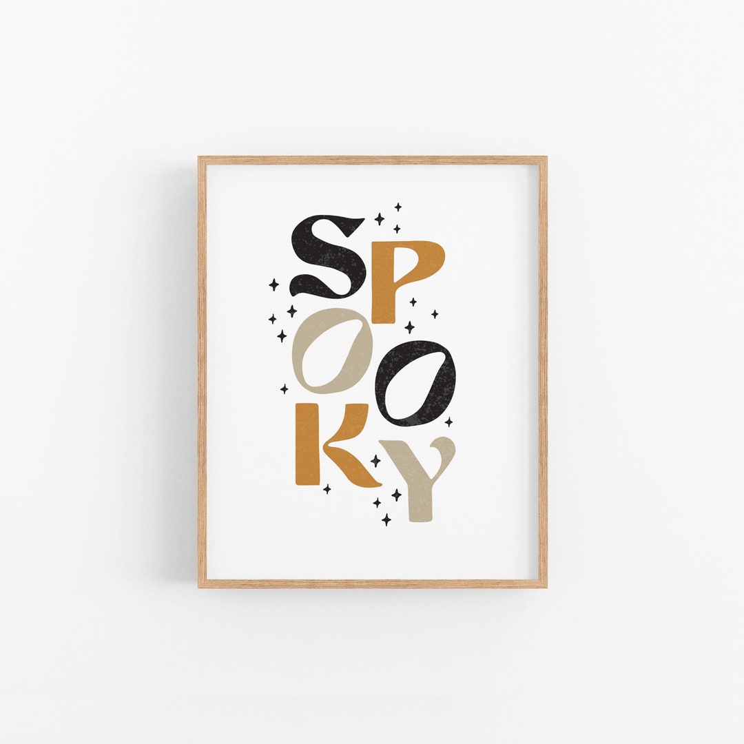 Spooky Halloween Printable Art Modern Minimalist Fall Art Digital Print ...