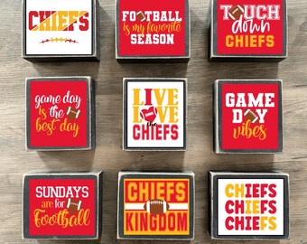 Football Tier Tray Decor Kansas City Decor Paint Kits Finished Chiefs ...
