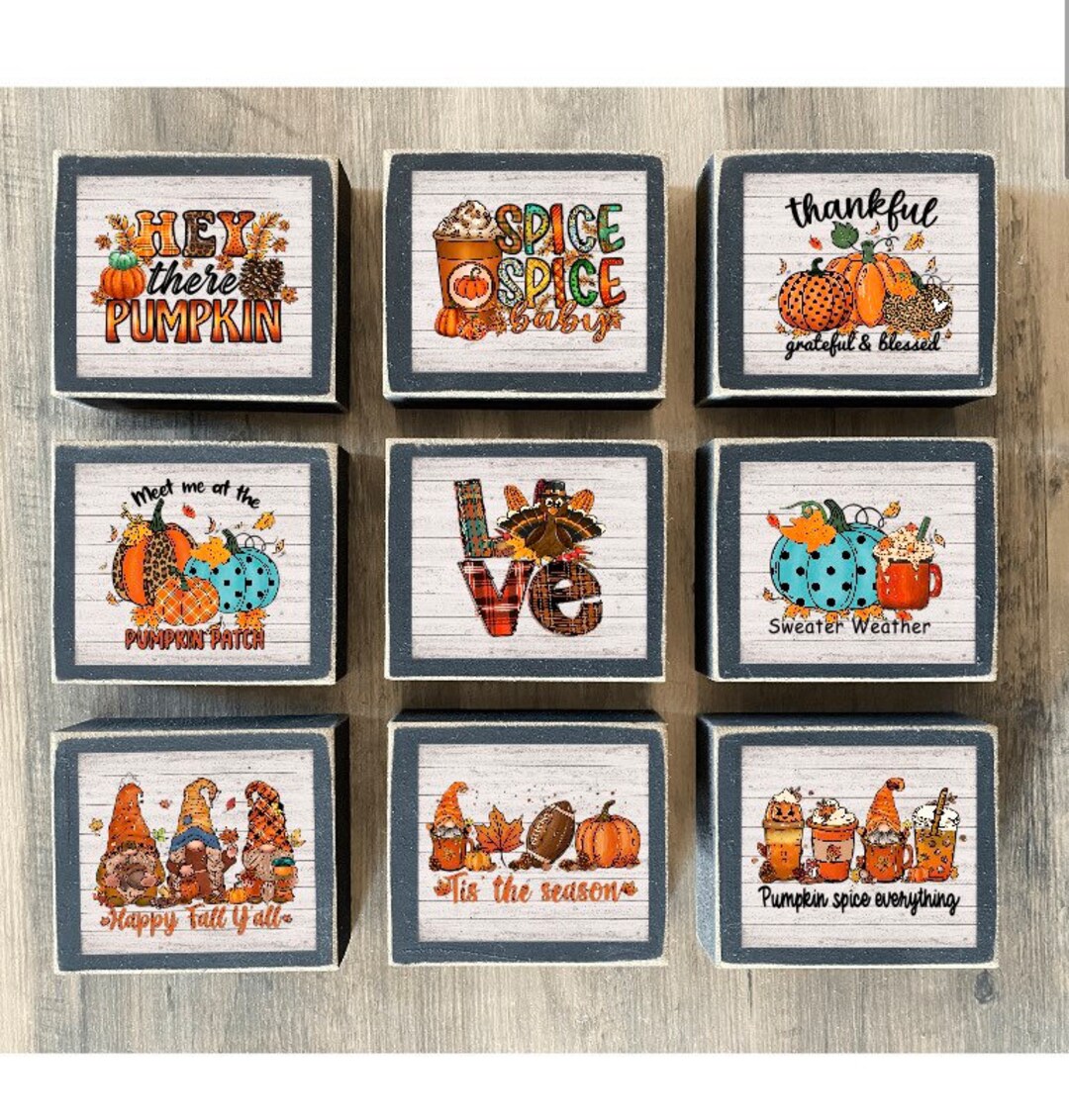 Fall Decor, Thanksgiving Decor, Fall Signs, Tiered Tray Decor, Mini ...