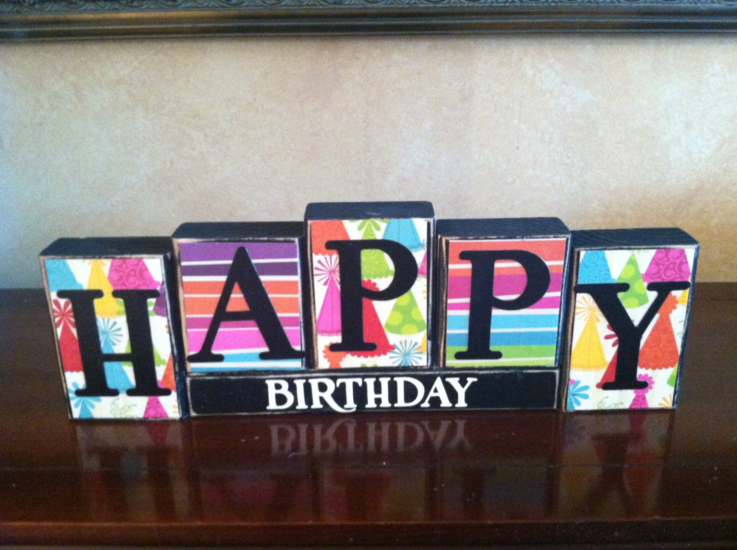 HAPPY BIRTHDAY Wood Block Sign / Kid's Birthday Party Home - Etsy