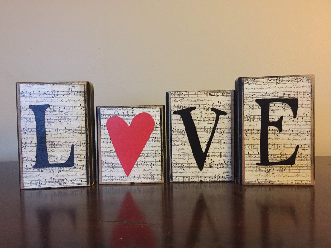 Valentine's Day Decor - Wood LOVE Blocks- Valentines Day Blocks ...
