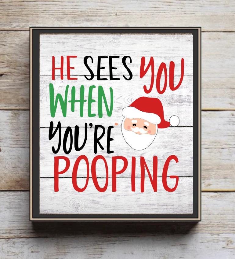 Funny Christmas Bathroom Decor, Christmas Tiered Tray Decor, Mini ...