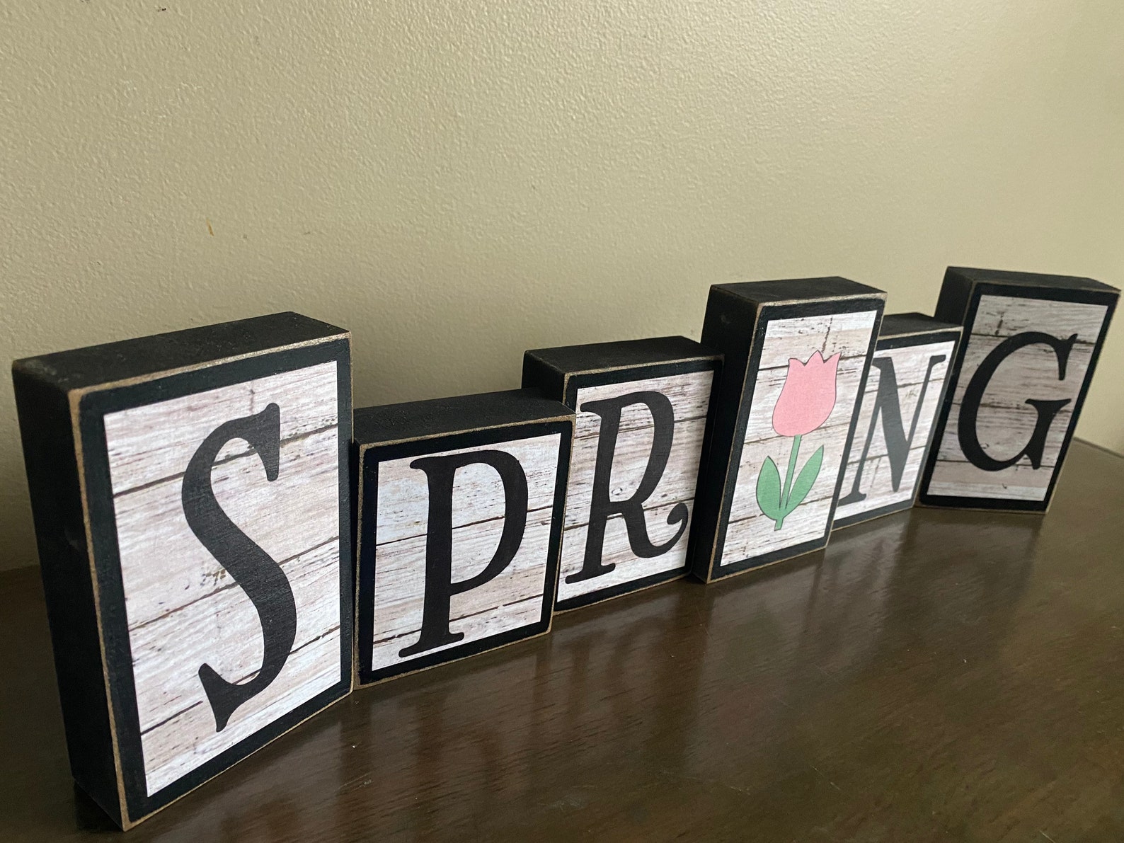 Wood Spring Blocks Reversible Sign Spring Decor Spring | Etsy