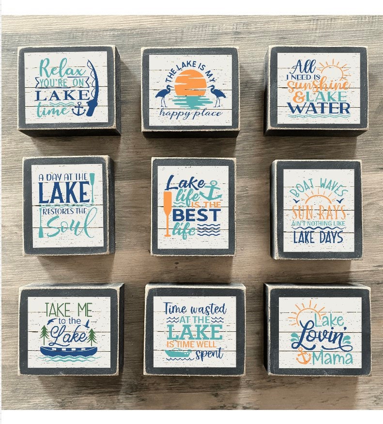 Lake Decor Lake Tiered Tray Decor Lake Signs Summer Decor - Etsy