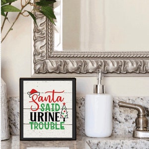 Funny Christmas Bathroom Decor, Christmas Tiered Tray Decor, Mini ...