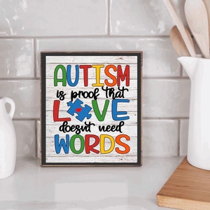 Autism Decor, Autism Awareness, Tiered Tray Decor, Mini Block Signs ...