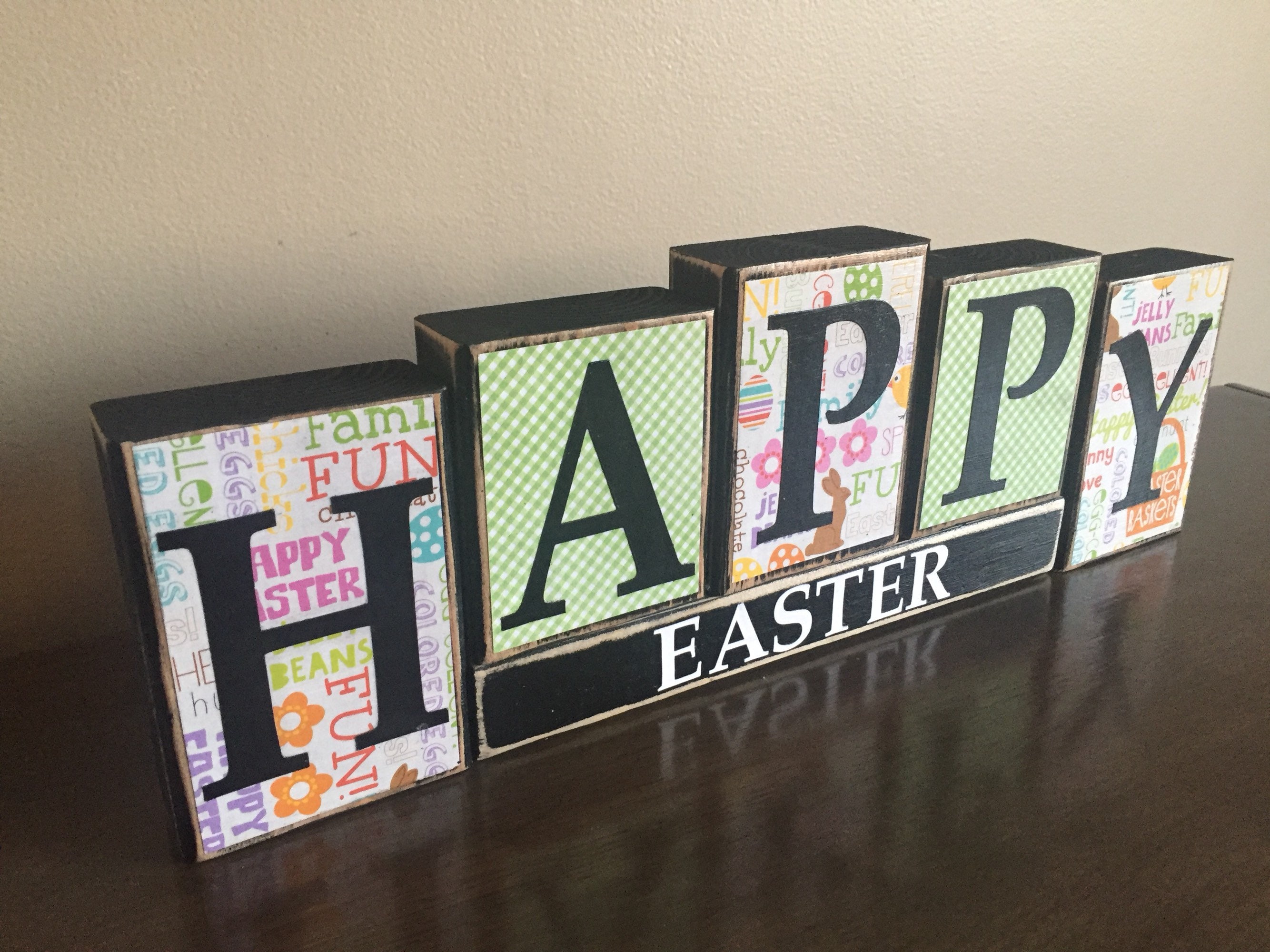 Easter Decor, Wood Happy Easter Block Sign, Hoppy Easter Sign, Easter ...