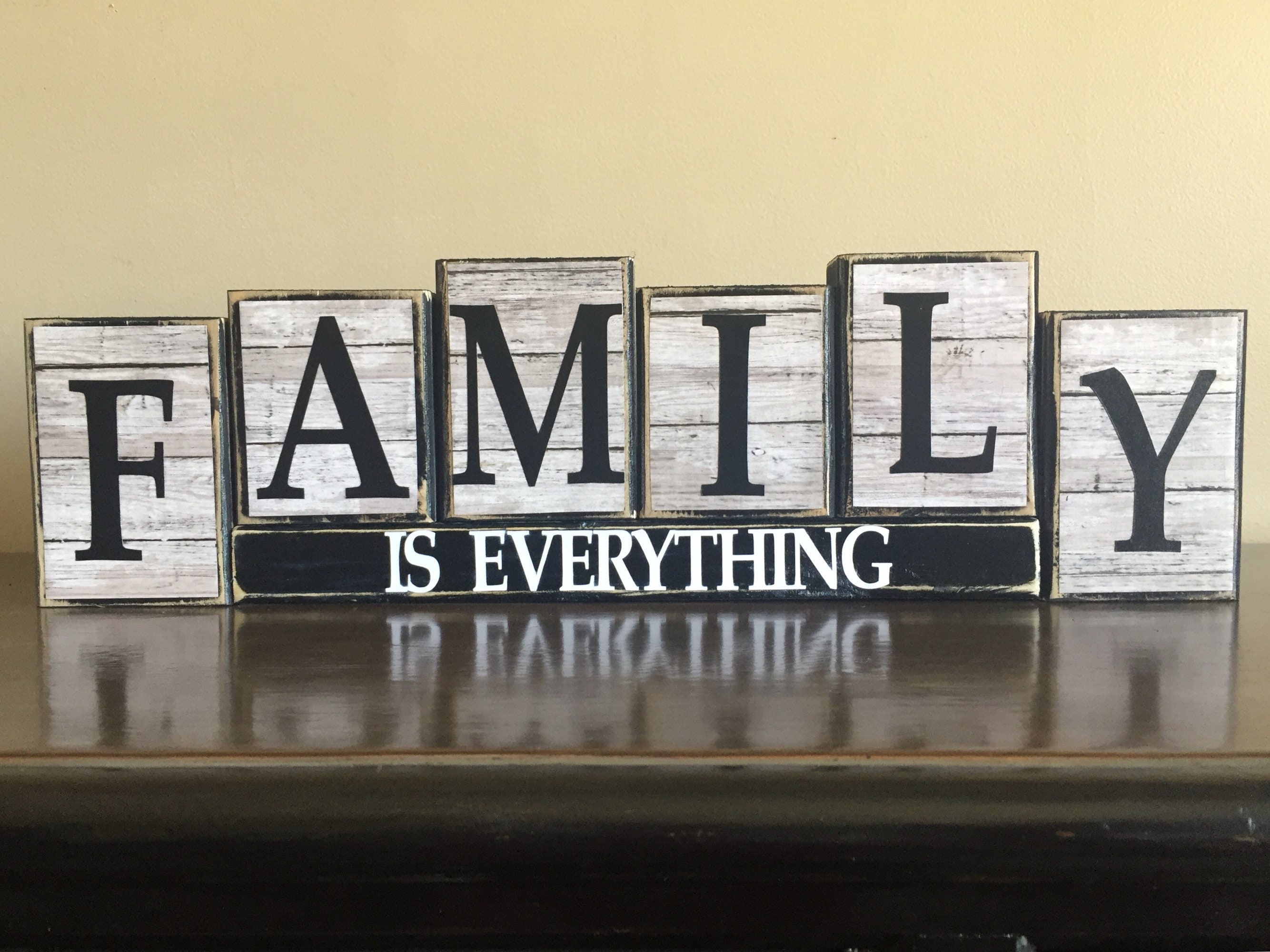 Farmhouse Decor Rustic Decor Wood Block Sign Family is - Etsy