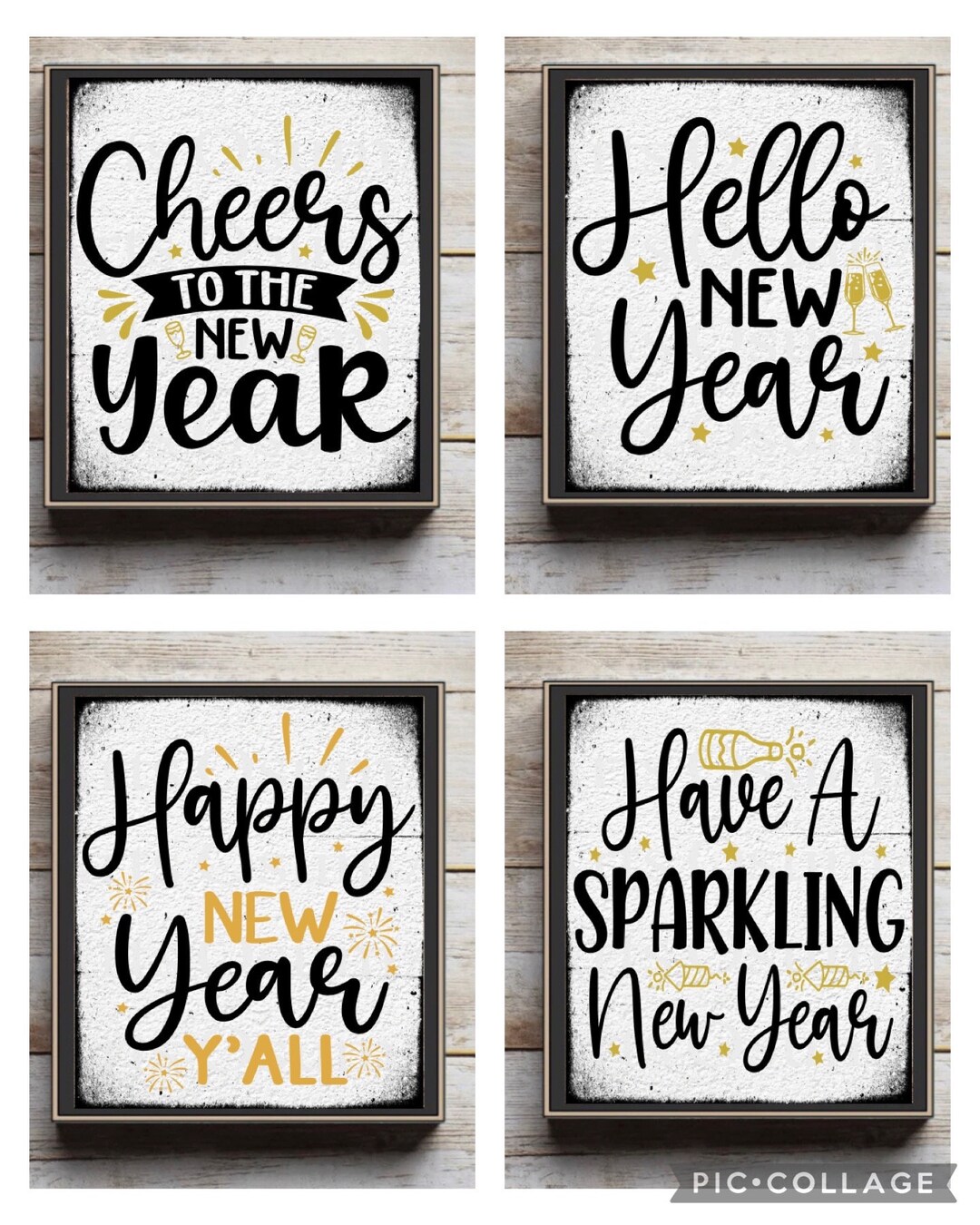 New Years Decor, Happy New Year Sign, New Year Tiered Tray Decor, Mini ...
