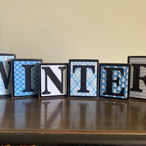 Reversible Autumn and Winter Blocks, Winter Decor, Fall Decor, Autumn ...