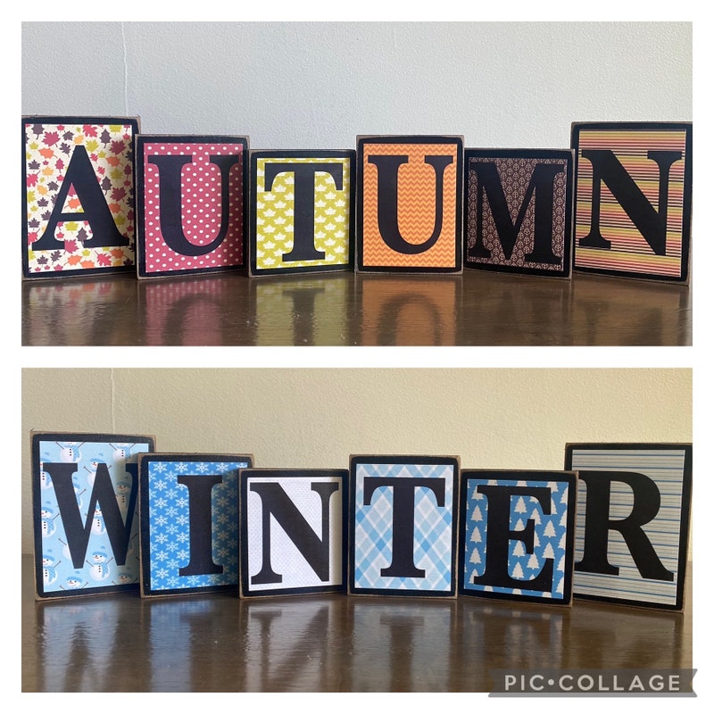Autumn Block Letters - Etsy