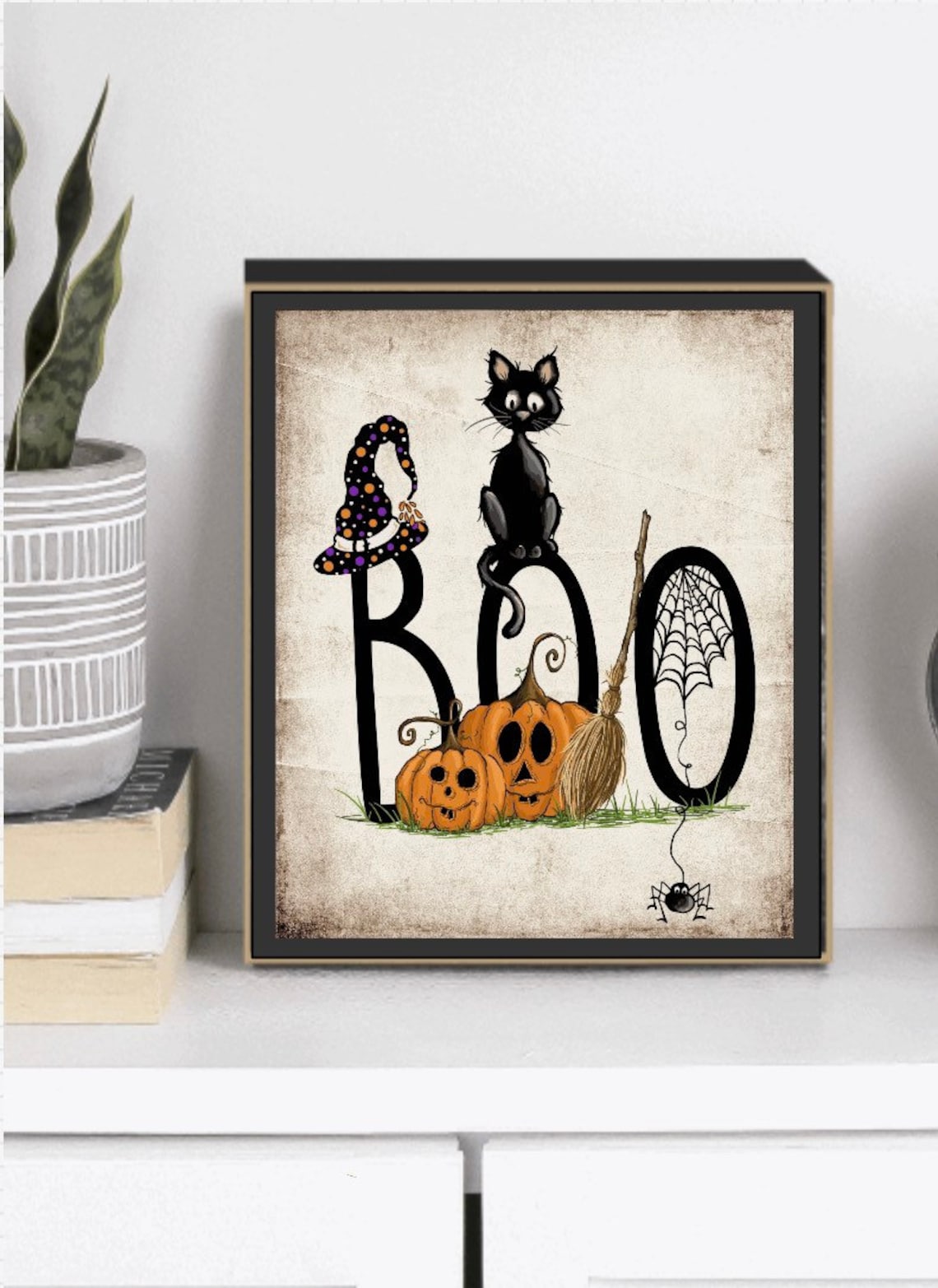 Halloween Decor, Boo Sign, Boo Decor, Black Cat, Halloween Sign, Wood ...