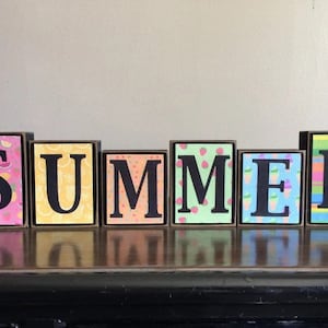 Wood Spring Blocks, Reversible Sign, Spring Decor, Spring Decoration ...