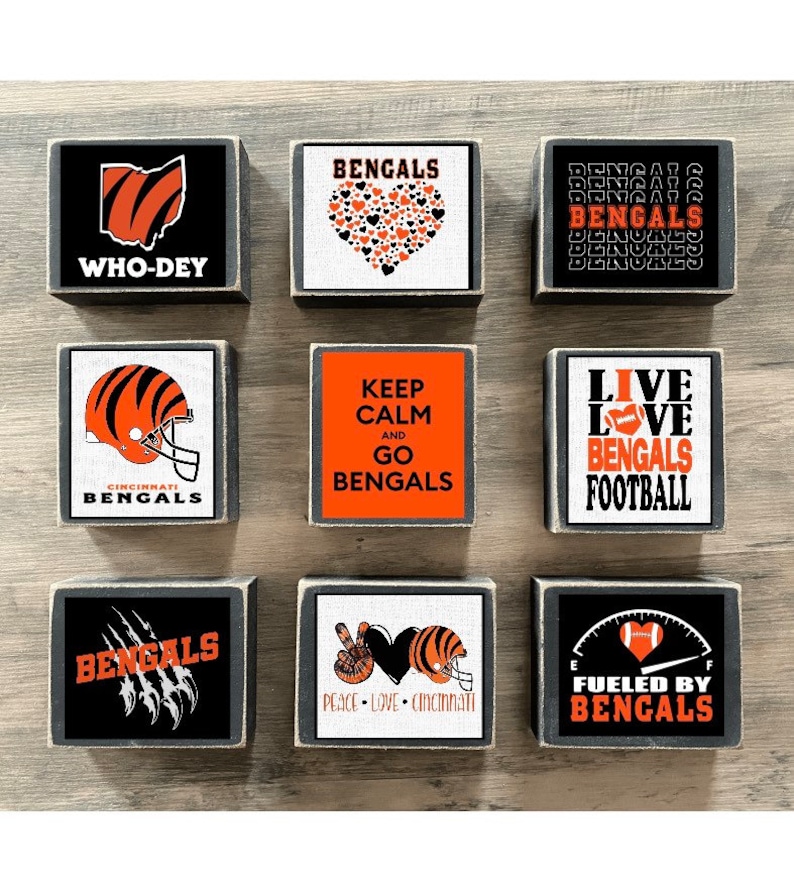 Cincinnati Bengals Decor Fall Decor Football Sign Tiered - Etsy