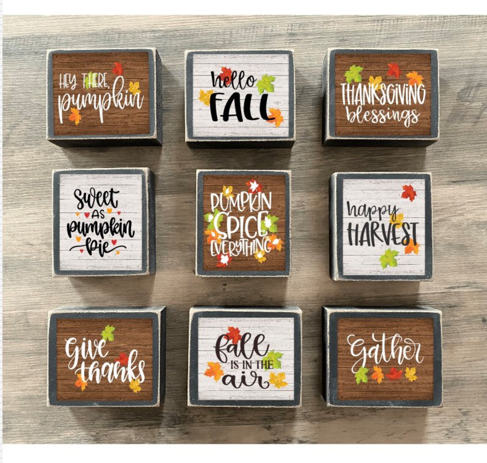 Fall Decor, Thanksgiving Decor, Fall Signs, Tiered Tray Decor, Mini ...