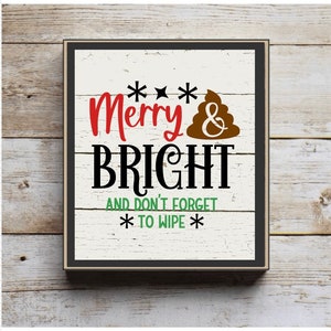 Funny Christmas Bathroom Decor, Christmas Tiered Tray Decor, Mini ...