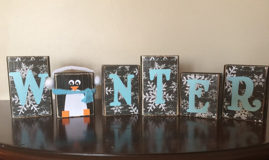 Wood Winter Block Sign Wood Christmas Sign seasonal / Winter Home Decor ...