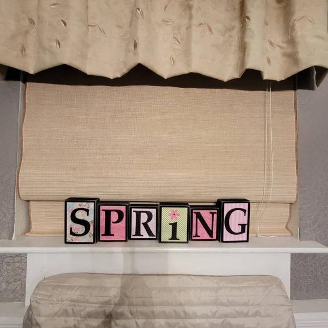 Wood Spring Blocks, Reversible Sign, Spring Decor, Spring Decoration ...