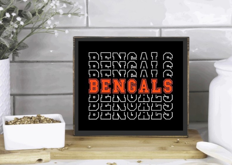 Cincinnati Bengals Decor Fall Decor Football Sign Tiered - Etsy