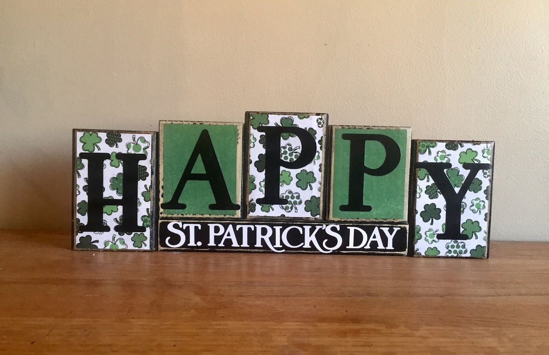 St. Patricks Day Decor, Happy St Patricks Day Blocks, St Patricks Day ...