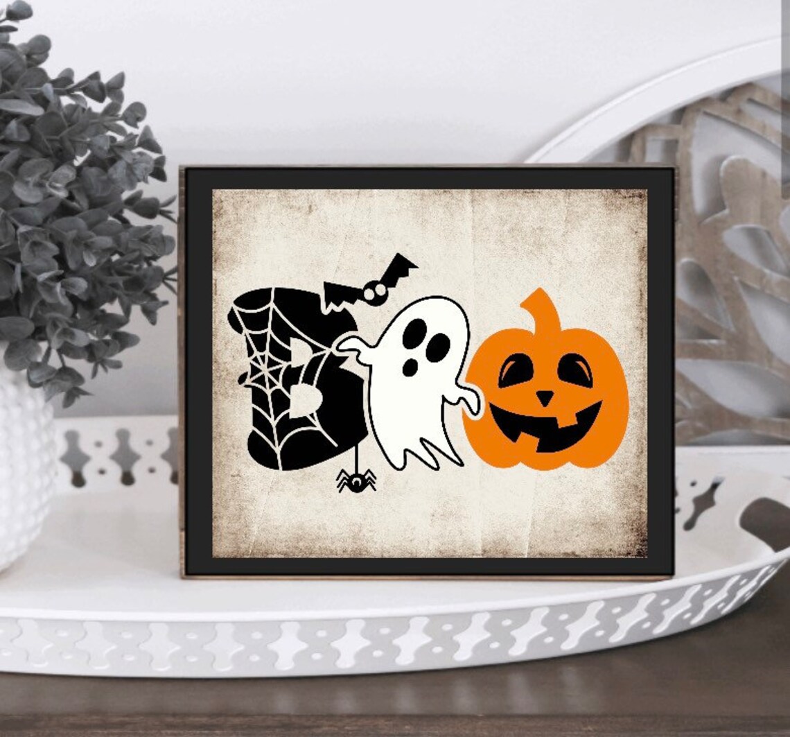 Halloween Decor Boo Sign Halloween Sign Wood Halloween - Etsy