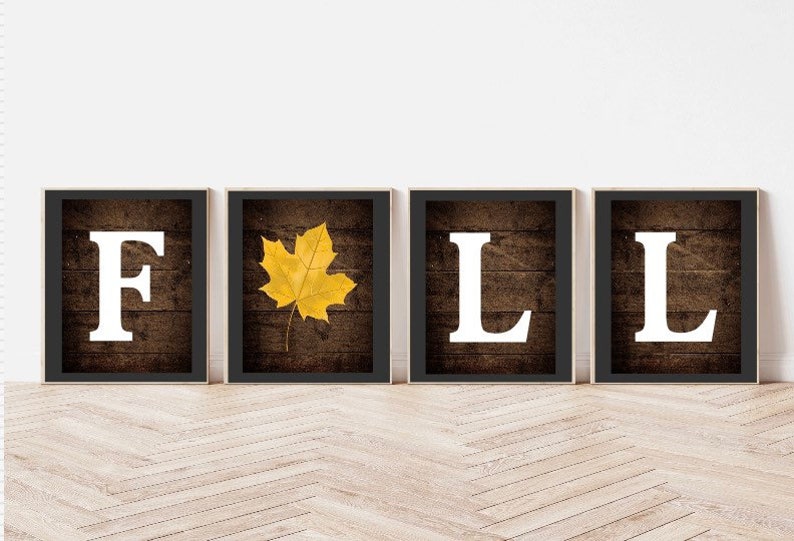 Wood Fall Blocks Wood Fall Decor Halloween Decor Fall Leaf - Etsy