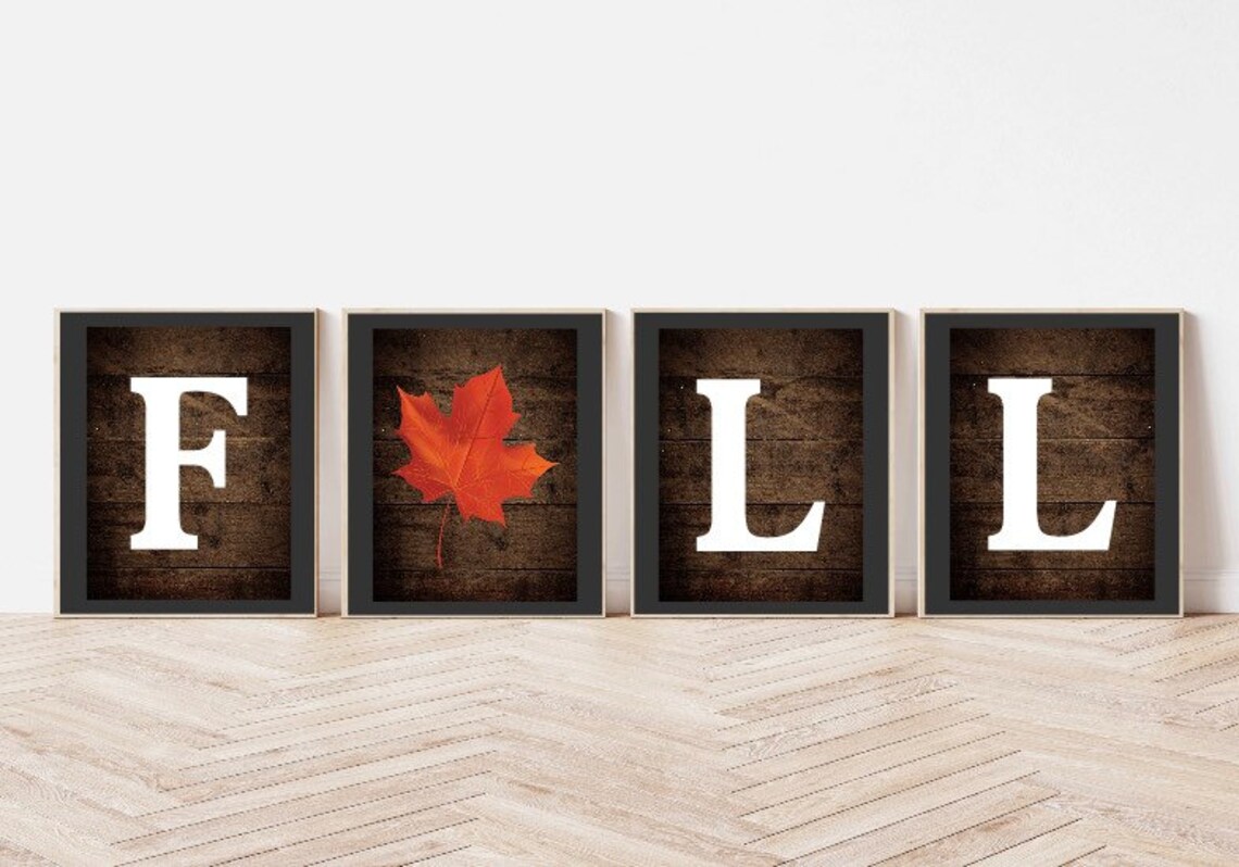 Wood Fall Blocks Wood Fall Decor Halloween Decor Fall Leaf - Etsy